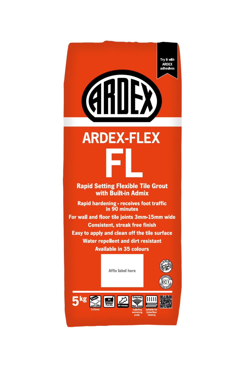 ARDEX-FLEX FL - Flexible Rapid Set Tile Grout for Wide Joints