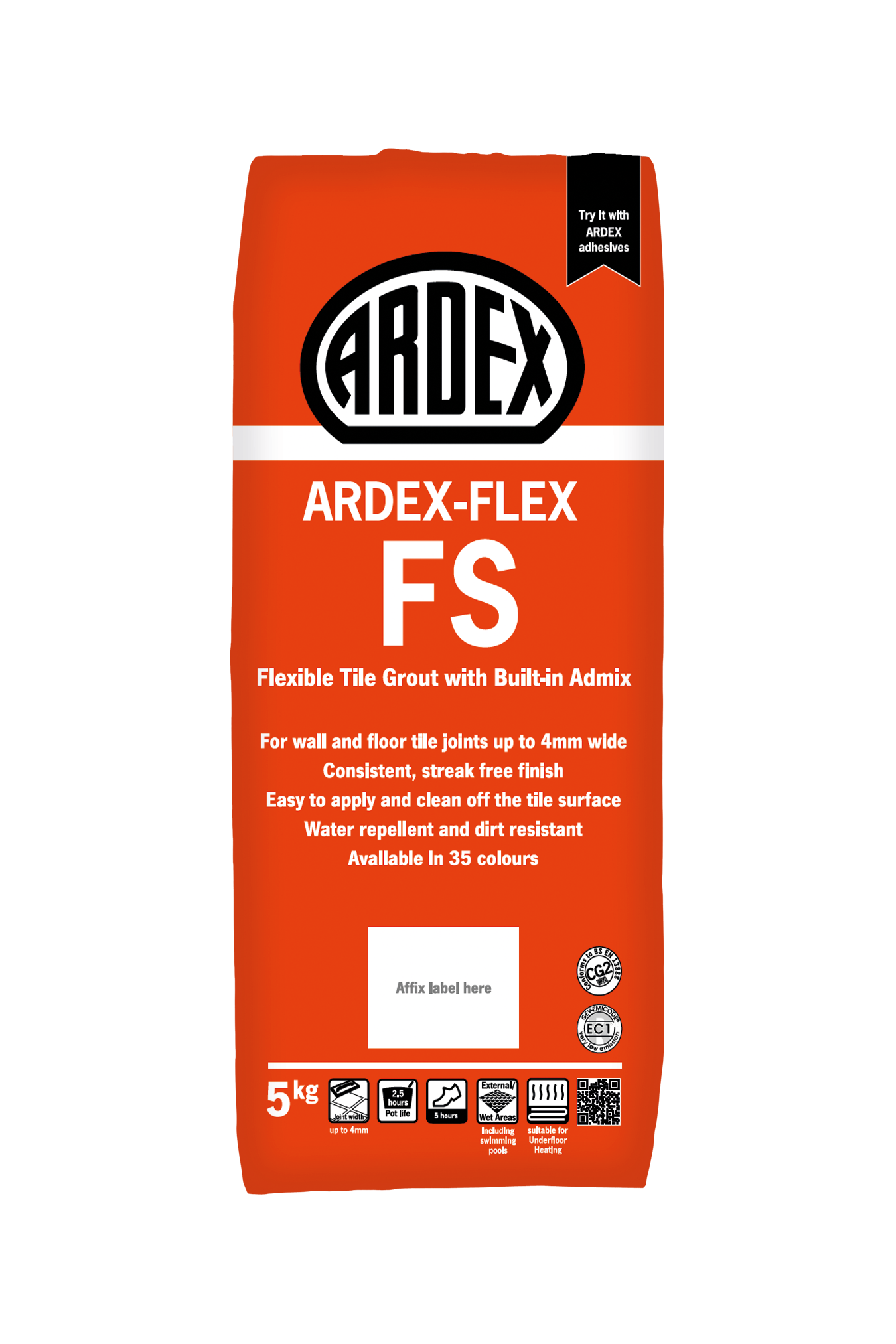 ARDEX-FLEX FS - Flexible Standard Set Tile Grout for Narrow Joints