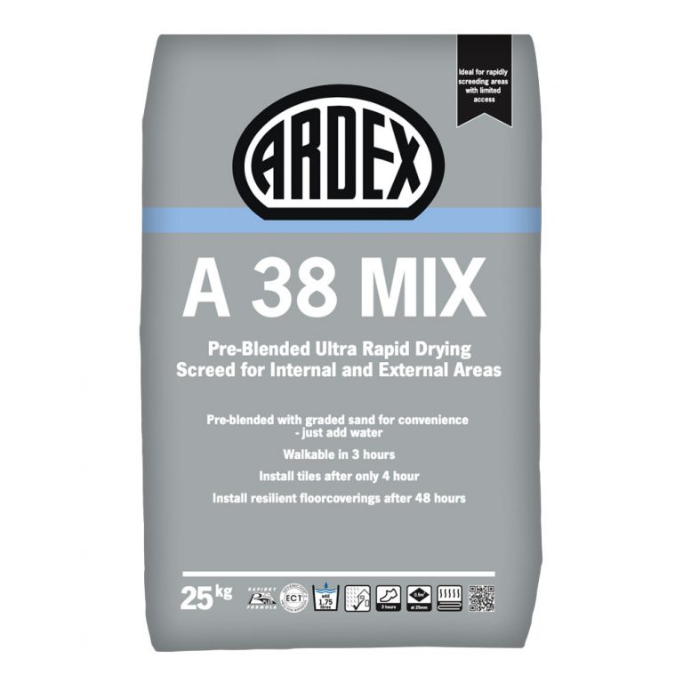 ARDEX A 38 MIX - Pre-Blended Ultra Rapid Drying Cement for Internal & External Screeds
