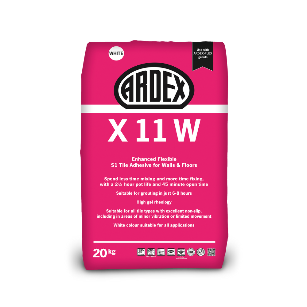 ARDEX X 11 W - Enhanced Flexible S1 Tile Adhesive for Walls and Floors